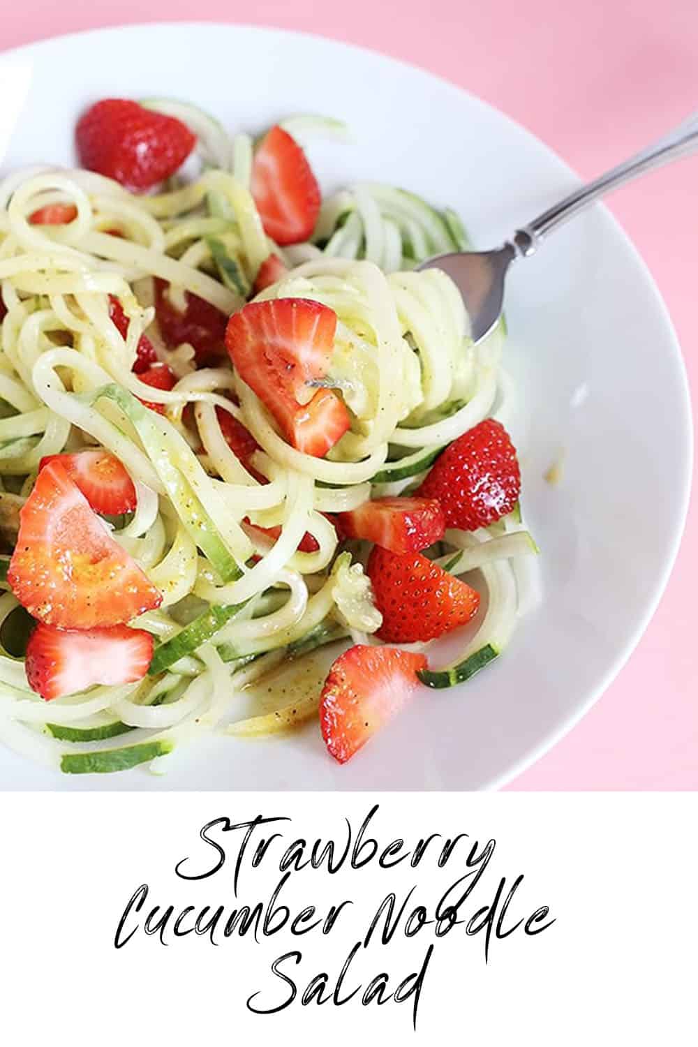 Strawberry Cucumber Noodle Salad - Two Raspberries
