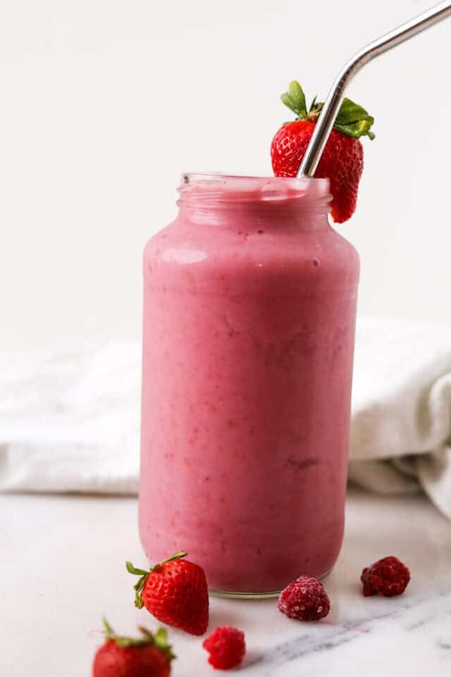Strawberry Raspberry Smoothie - Two Raspberries